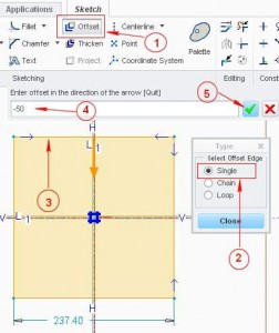 How to Use of Offset tool in Creo Parametric Sketch – Mechanical 360